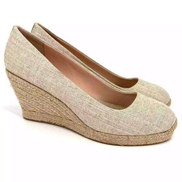 J. Crew | Shoes | J Crew Seville Metallic Espadrille Wedges Heels Gold ...